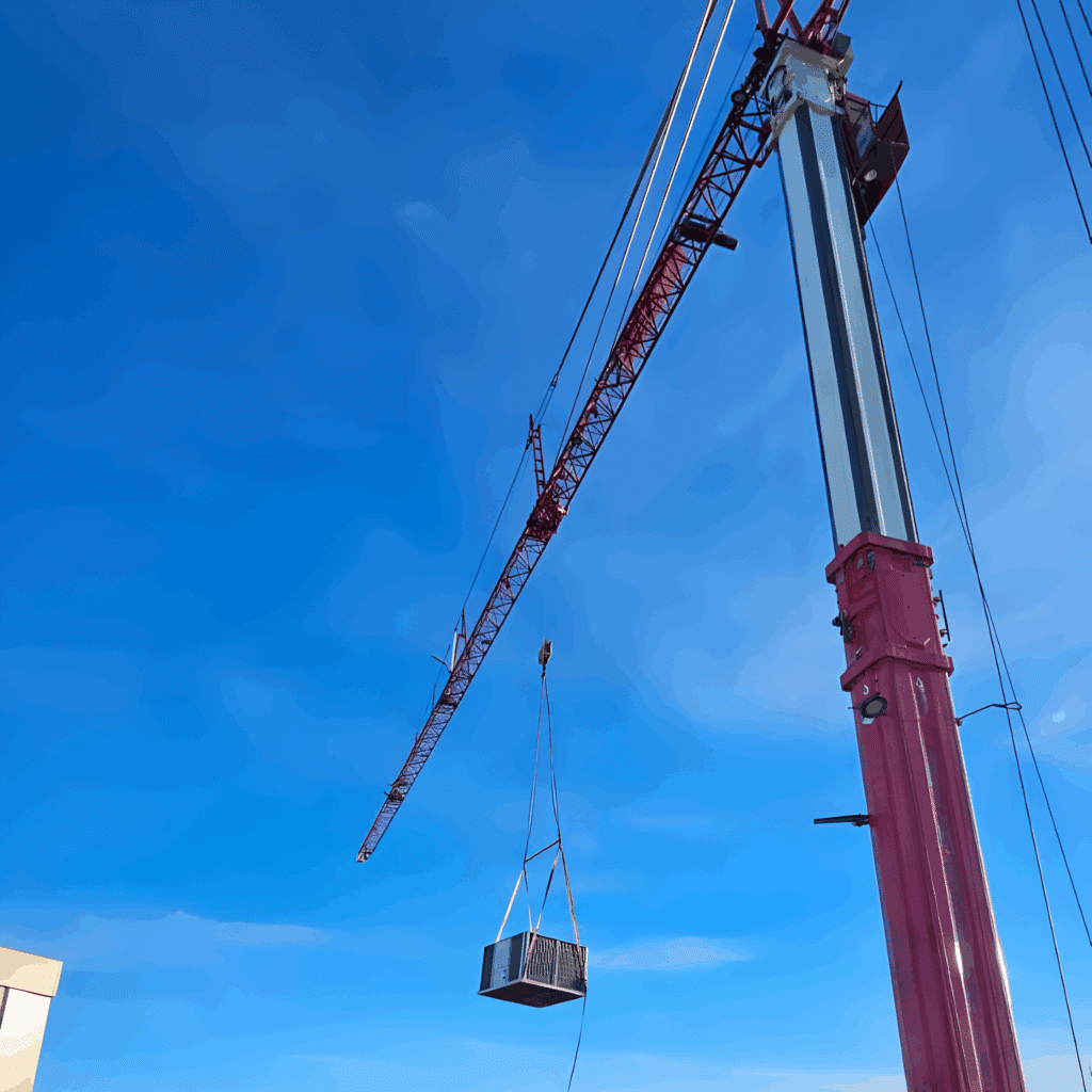 Lifting ASHPs, an AHU, a HRU, and Buffer Vessels at Whitley Bay